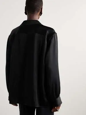 JIL SANDER Long-sleeved Satin Shirt With Metal Clips