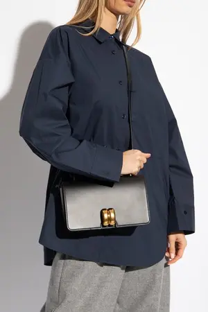 BY MALENE BIRGER Noval Leather Shoulder Bag With Magnetic Buckle - Nude