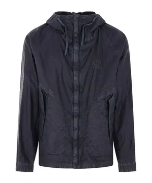 C.P. COMPANY Long Sleeve Hooded Casual Jacket - Black