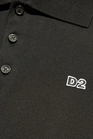 Dsquared2 Logo Embroidered Knitted Polo Shirt