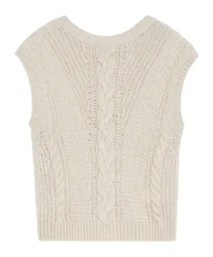 Max Mara Crewneck Knitted Vest - Beige