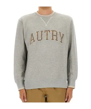 AUTRY Logo Embroidered Crewneck Sweatshirt - Gray