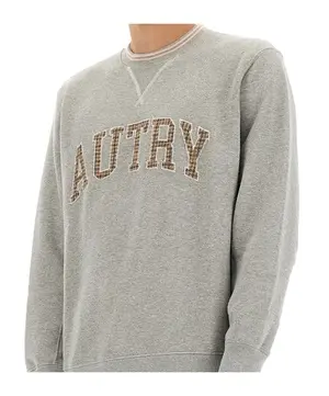 AUTRY Logo Embroidered Crewneck Sweatshirt - Gray