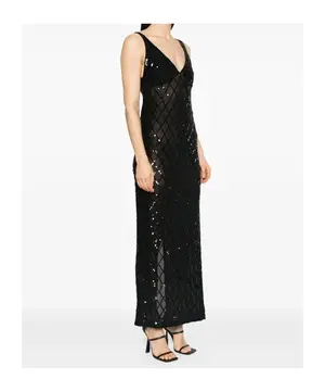 P.a.r.o.s.h V-neck Embroidered Maxi Dress
