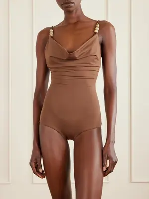 Magda Butrym Embellished One Piece Swimsuit