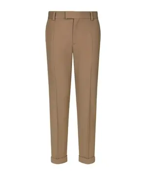 Dolce & Gabbana Pressed-crease Tapered Trousers - Brown