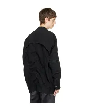 We11Done Logo Zippered Denim Jacket