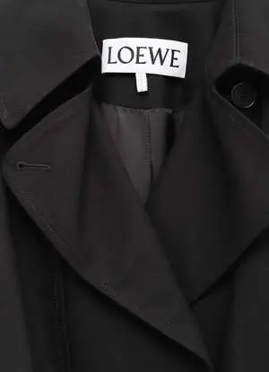 Loewe Buckled Collared Trench Coat - Black