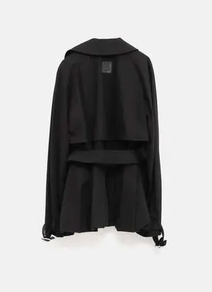 Loewe Buckled Collared Trench Coat - Black