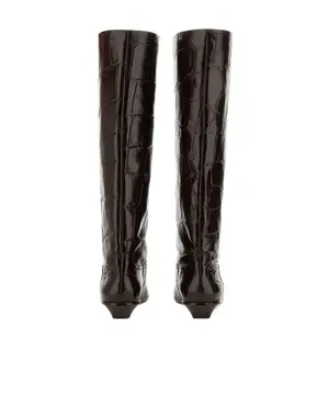 Paris Texas Bettina Embossed Knee-high Boots - Ebano