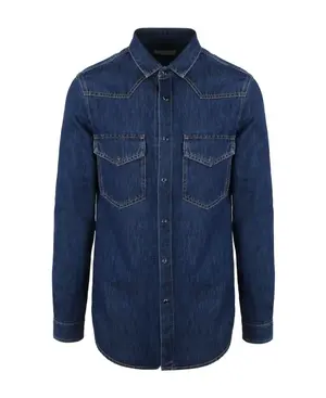 Valentino Garavani Buttoned Long-sleeved Denim Shirt