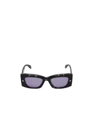 Alexander McQueen Rectangle Frame Sunglasses - Black
