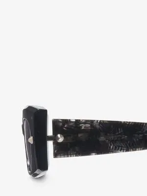 Alexander McQueen Rectangle Frame Sunglasses - Black