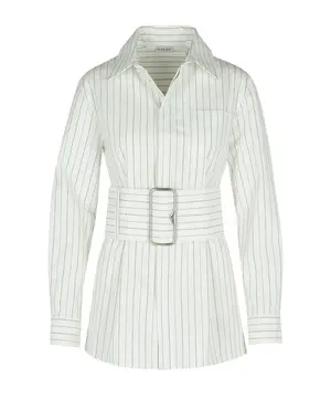 Burberry Striped Shirt With Wide Belt
