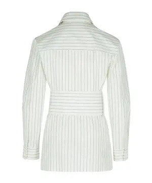 Burberry Striped Shirt With Wide Belt