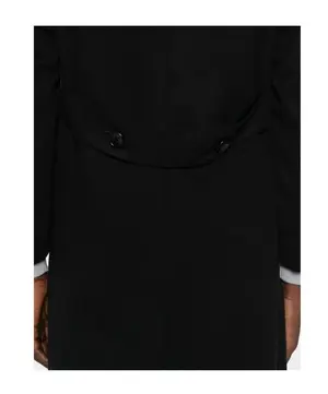 Kiton Double-breasted Long Sleeve Coat With Peak Lapels - Black
