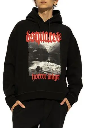 Dsquared2 Graphic Printed Drawstring Hoodie