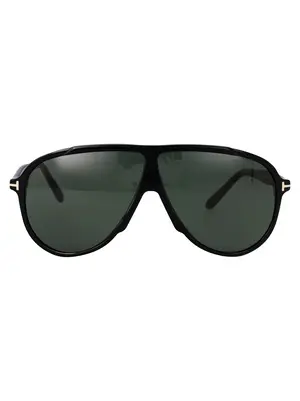 TOM FORD Oversized Pilot Frame Sunglasses - Black