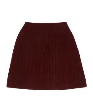 JIL SANDER Ribbed Knit Mini Skirt - Brown