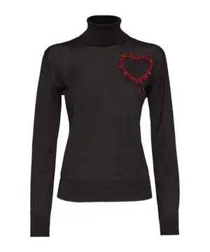 Dsquared2 Heart Embellished Turtleneck Knitted Jumper
