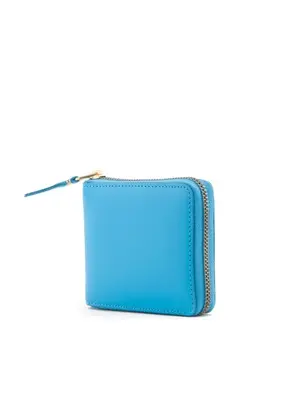 Comme Des Garçons Embossed Zip Around Wallet - Blue