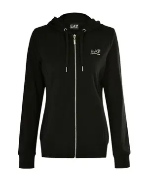 EA7 Logo Hooded Zip-up Coat