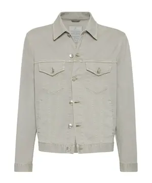 Brunello Cucinelli Brunello Cucinelli Long Sleeve Denim Trucker Jacket C7018