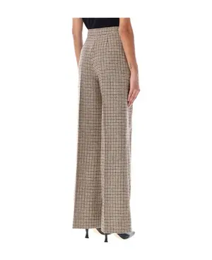 Palm Angels Plaid Wide-leg Trousers