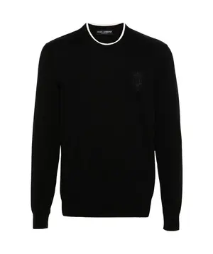 Dolce & Gabbana Crewneck Jumper With Logo Patch