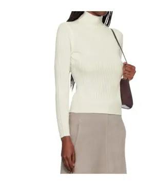Arch4 Ariana Ribbed Mock-neck Sweater - Ivory