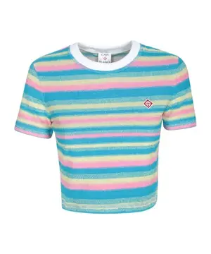 Casablanca Logo Striped Terry T-shirt