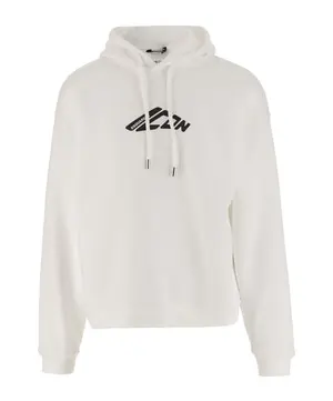 Dsquared2 Logo Printed Drawstring Hoodie - White
