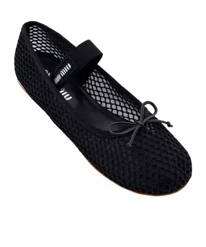 Miu Miu Mesh Round Toe Ballet Flats