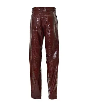 Missoni Coated Effect Trousers With Contrast Stitching - Brown