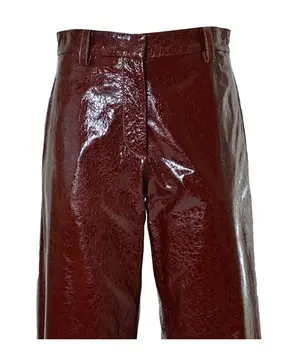 Missoni Coated Effect Trousers With Contrast Stitching - Brown