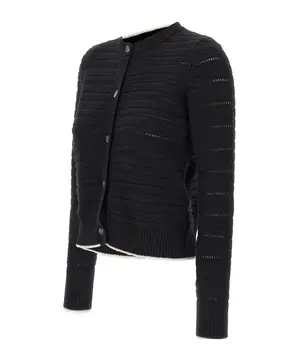 Marella Note Textured Knit Cardigan - Black