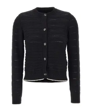Marella Note Textured Knit Cardigan - Black