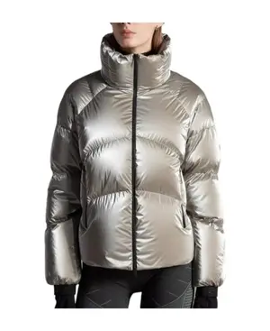Moncler Stand Collar Logo Down Jacket