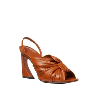 Fendi Arco Gathered Slingback Sandals - Oranges