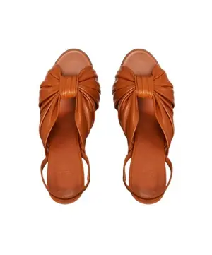 Fendi Arco Gathered Slingback Sandals - Oranges