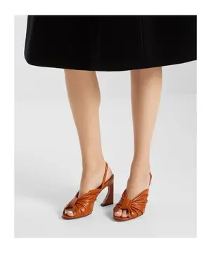 Fendi Arco Gathered Slingback Sandals - Oranges