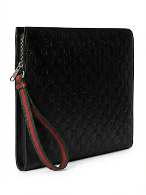 Gucci Gg Emblem Pouch - Black
