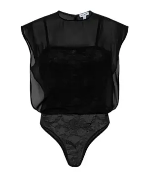 Alaïa Georgette Bodysuit Top