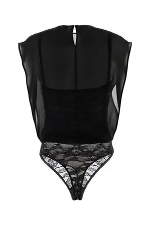 Alaïa Georgette Bodysuit Top