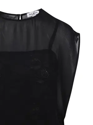 Alaïa Georgette Bodysuit Top