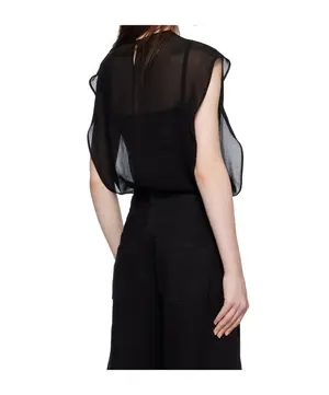 Alaïa Georgette Bodysuit Top