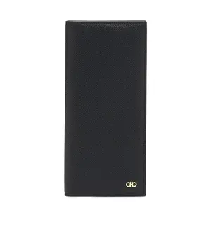 FERRAGAMO Gancini Detail Wallet - Black