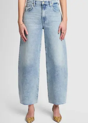 7 For All Mankind Wide-leg Raw Hem Jeans