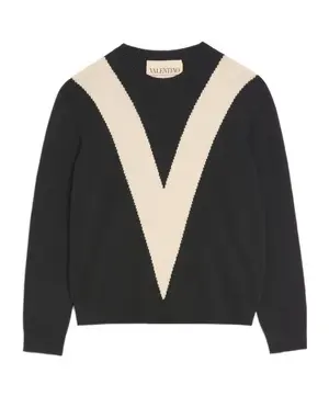 Valentino Garavani Crew Neck Long Sleeve Jumper With Graphic Print - No