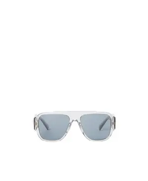 Versace Logo Detail Aviator Sunglasses - Gray